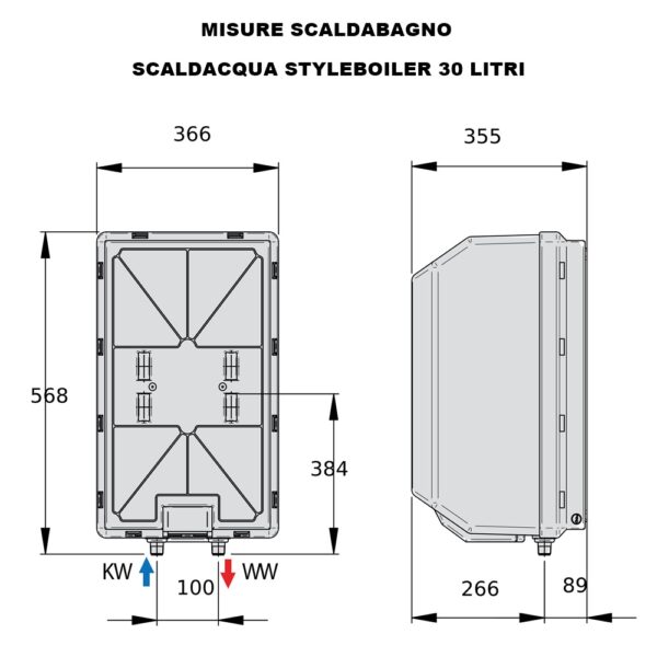 Scaldacqua elettrico Styleboiler 30 litri verticale - D'Alessandris
